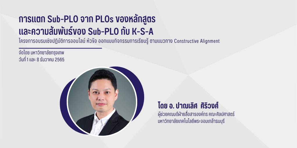 การแตก Sub-PLO จาก PLOs ของหลักสูตร และความสัมพันธ์ของ Sub-PLO กับ K-S ...